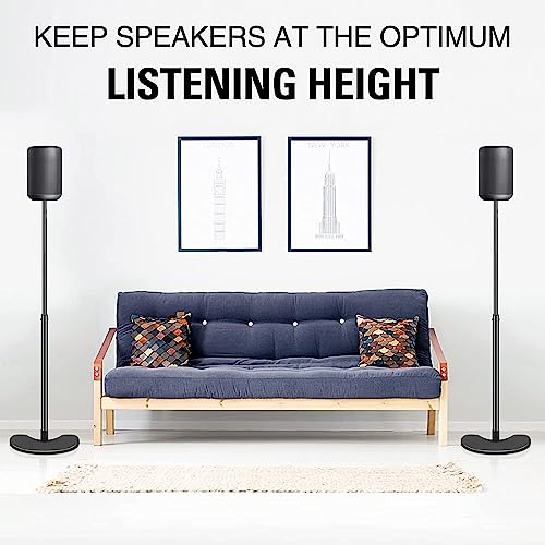 Mounting Dream Height Adjustable Speaker Stands Mounts, One Pair Floor Stands, Heavy Duty Base Extendable Tube, 11 LBS Capacity Per Stand, MAX 40" Height Adjustment MD5401 (Speakers Not Included)