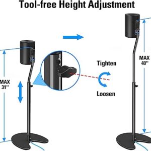 Mounting Dream Height Adjustable Speaker Stands Mounts, One Pair Floor Stands, Heavy Duty Base Extendable Tube, 11 LBS Capacity Per Stand, MAX 40" Height Adjustment MD5401 (Speakers Not Included)