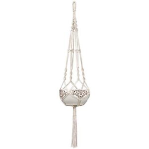 mkono macrame plant hanger indoor outdoor hanging planter basket cotton rope 4 legs 41 inch