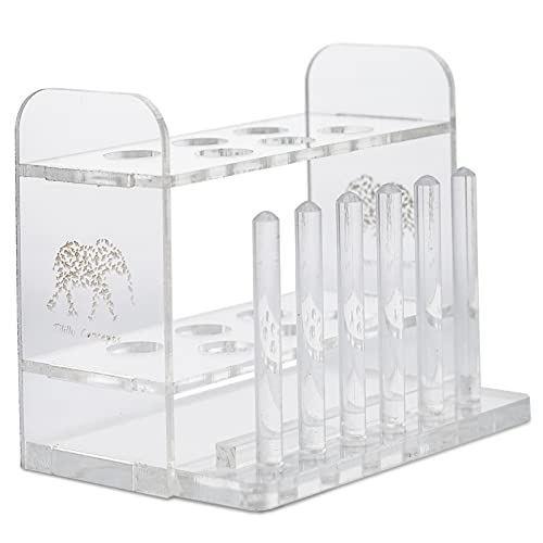 Aquarium Test Tube Holder, Hand-Made Rack, with 6 Holes and 6 Drying Poles, customised for use with Aquarium Test Tubes Including API Test Tubes, by Tililly Concepts