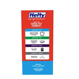 Hefty Shrink-Pak – 6 Extra Large Vacuum Seal Storage Bags – Space Saver Bags for Clothing, Pillows, Towels, or Blankets, 6 x XL Bags