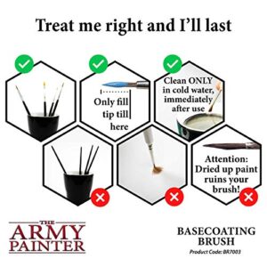 The Army Painter Hobby: Basecoating - Hobby Brush with Synthetic Taklon Hair - Base Colouring Paint Brush for Wargames, Fine Detail Paint Brush for Miniature Painting & Miniature Paint Sets