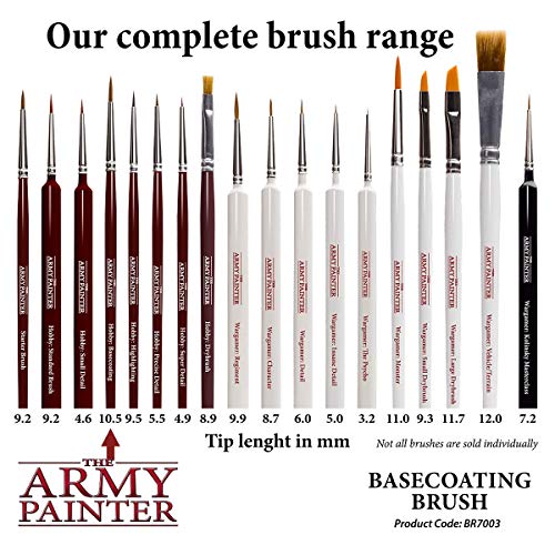 The Army Painter Hobby: Basecoating - Hobby Brush with Synthetic Taklon Hair - Base Colouring Paint Brush for Wargames, Fine Detail Paint Brush for Miniature Painting & Miniature Paint Sets