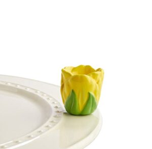 nora fleming hand-painted mini: tiptoe thru 'em (yellow tulip) a180