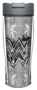 zak designs dc comics 15 oz. insulated travel mug, wonder woman