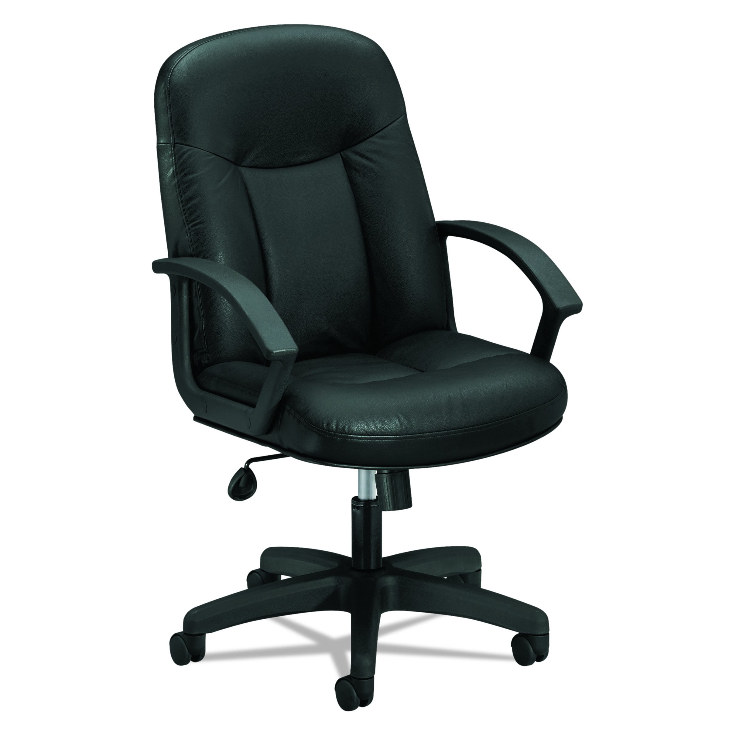 basyx Leather High-Back Swivel/Tilt Chair Metal, 26 by 33-1/2" by 43", Black