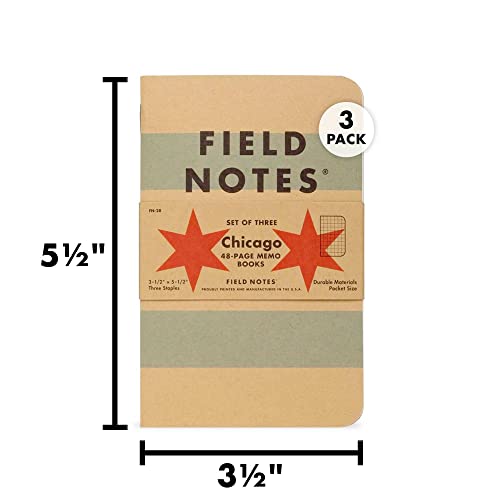 Field Notes: Chicago 3-Pack - Graph Paper - 48 Pages - 3.5" x 5.5"