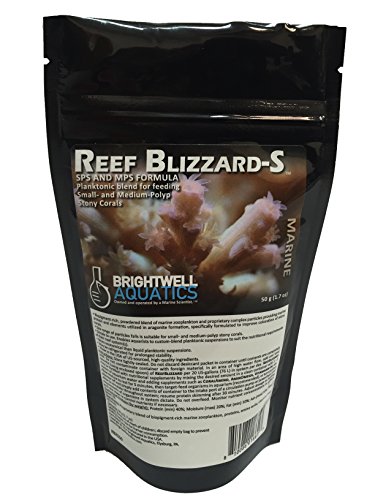 Brightwell Aquatics Reef Blizzard-S - Powdered Planktonic Blend for Feed Small and Medium-Polyp Stony Corals (RBZS50), 50g