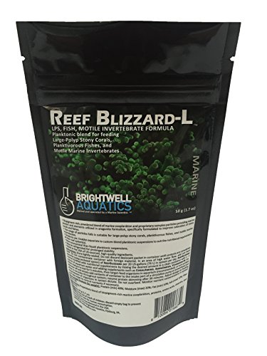 Brightwell Aquatics Reef Blizzard L - Powder Planktonic Food Blend to Feed Large Stony Corals & Planktivorous Fish, 50-g