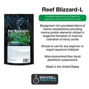 Brightwell Aquatics Reef Blizzard L - Powder Planktonic Food Blend to Feed Large Stony Corals & Planktivorous Fish, 50-g