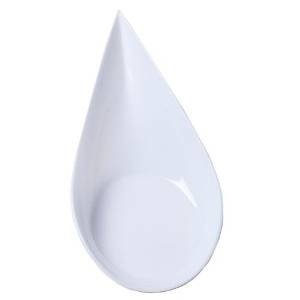 Zappy 100 Tear Drop Mini Appetizer Plates - Mini Dessert Plates White Tasting Spoons Plastic Mini Spoons Dessert Spoon Teardrop Asian Spoon Small Mini Dessert Bowls Serving Cup Horderves Plates