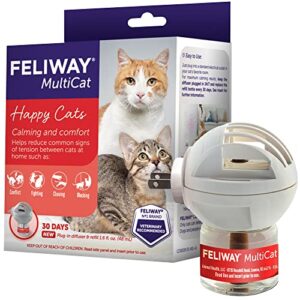 feliway multicat calming pheromone diffuser for house-cats, 30 day starter kit (48 ml)