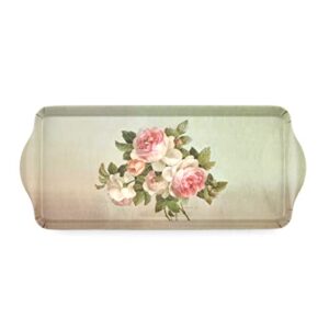 pimpernel antique roses collection sandwich tray | serving platter | crudité and appetizer tray for indoor and outdoor use | made of melamine | measures 15.1" x 6.5" | dishwasher safe