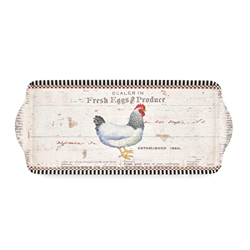 Pimpernel On The Farm Collection Sandwich Tray | Serving Platter | Crudité and Appetizer Tray for Indoor and Outdoor use | Made of Melamine | Measures 15.1" x 6.5" | Dishwasher Safe