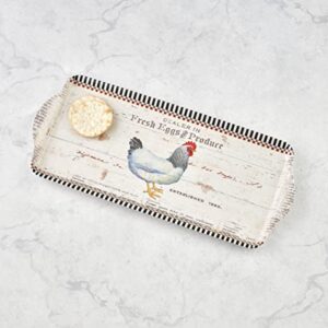 Pimpernel On The Farm Collection Sandwich Tray | Serving Platter | Crudité and Appetizer Tray for Indoor and Outdoor use | Made of Melamine | Measures 15.1" x 6.5" | Dishwasher Safe