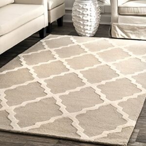 nuloom hand hooked marrakech trellis area rug, 2' x 3', tan