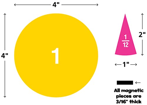 Teacher Created Resources Fraction Circles Magnetic Accents (77244)