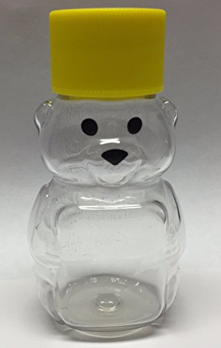 CLEARVIEW CONTAINERS | 2 Ounce Honey Bears with Screw Top Lid | Perfect for Holidays, Baby Shower Gifts, Beekeeping, Honey Dispensing (2 Ounce Bears, 24 Pack, Yellow)