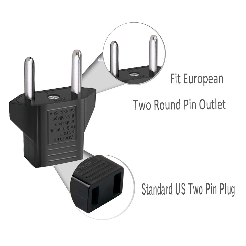 Inovat 8 PCS American USA to European Outlet Plug Adapter