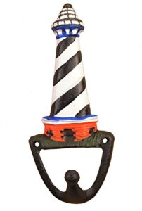 flag emotes lighthouse hook black & white decorative nautical wall hanging 6.375" tall