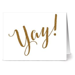 Note Card Cafe Congratulations Cards with Kraft White Envelopes | 36 Pack | Glitzy Congrats | Blank Inside, Glossy Finish | Set for Greeting Cards, Graduations, Promotions, Baby Showers