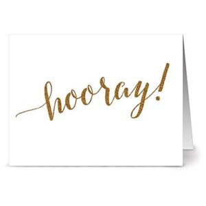 Note Card Cafe Congratulations Cards with Kraft White Envelopes | 36 Pack | Glitzy Congrats | Blank Inside, Glossy Finish | Set for Greeting Cards, Graduations, Promotions, Baby Showers