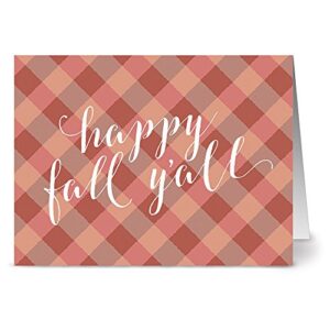 Note Card Cafe Autumn Cards with Kraft Envelopes | 72 Pack | It's Fall Y'all Designs | Blank Inside, Glossy Finish | Holiday, Winter, Christmas