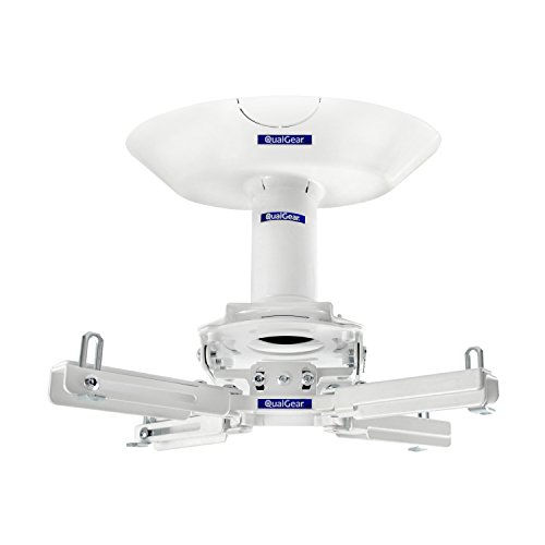 QualGear Pro-AV QG-KIT-CA-3IN-W Projector Mount Kit Accessory Single Joist Ceiling Adapter, 3" 1.5", White