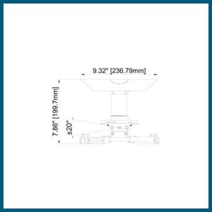 QualGear Pro-AV QG-KIT-CA-3IN-W Projector Mount Kit Accessory Single Joist Ceiling Adapter, 3" 1.5", White