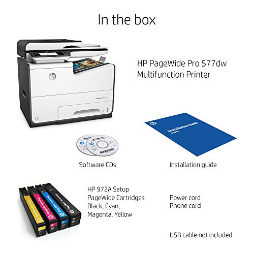 HP PageWide Pro 577dw Color Multifunction Business Printer with Wireless & Duplex Printing (D3Q21A)