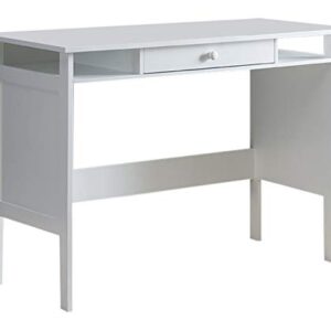 Kings Brand Furniture Home & Office Parsons Wood Desk with Drawer, White