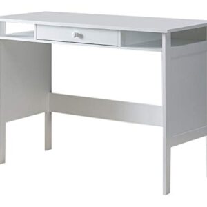 Kings Brand Furniture Home & Office Parsons Wood Desk with Drawer, White