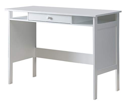 Kings Brand Furniture Home & Office Parsons Wood Desk with Drawer, White