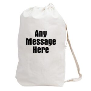 giftsforyounow any message here personalized laundry bag, 19" x 27", drawstring & shoulder strap