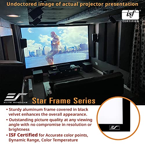 Elite Screens Star Frame Series, 100-INCH 16:9, Fixed Frame Home Movie Theater Projector/Projection Screen, 8K / 4K Ultra HD 3D Ready, SF100HW2