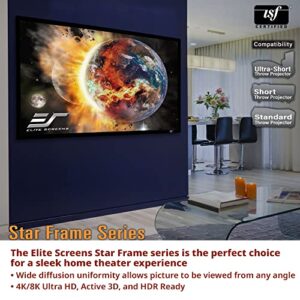 Elite Screens Star Frame Series, 100-INCH 16:9, Fixed Frame Home Movie Theater Projector/Projection Screen, 8K / 4K Ultra HD 3D Ready, SF100HW2