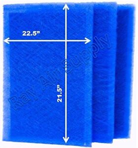 rayair supply 24x24 dynamic air cleaner replacement filter pads 24x24 refills (3 pack)