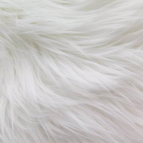 The Fabric Exchange 60 Inch Faux Fur White Fabric by The Yard