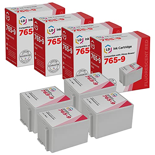 LD Products Compatible Ink Cartridge Replacement for Pitney Bowes 765-9 (Red, 4-Pack) Compatible with Pitney Bowes Personal Post Meters: DM300C, DM400C, DM450C, 3C00, 4C00 and 5C00