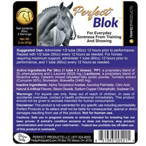 Perfect Blok Ethical Equine Soreness Solution Paste for Horse Soundness, 60cc