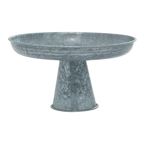 Deco 79 Metal Galvanized Cake Stand, 12" x 12" x 7", Gray