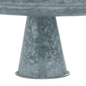 Deco 79 Metal Galvanized Cake Stand, 12" x 12" x 7", Gray