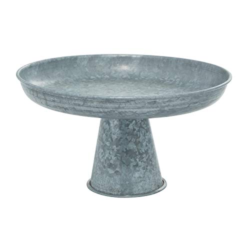 Deco 79 Metal Galvanized Cake Stand, 12" x 12" x 7", Gray