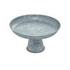 Deco 79 Metal Galvanized Cake Stand, 12" x 12" x 7", Gray