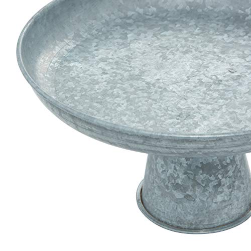 Deco 79 Metal Galvanized Cake Stand, 12" x 12" x 7", Gray