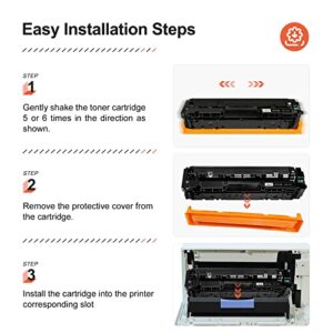 v4ink Remanufactured 410A Toner Cartridge Replacement for HP 410A 410X CF410A CF411A CF412A CF413A Toner Set for HP Color Pro M452dn M452dw M452nw MFP M477fnw M477fdw M477fdn M377dw Printer, 4-Pack