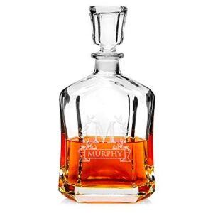 Bormioli Rocco Capitol Decanter 23.75 Oz - Engraved Monogram Personalized Clear