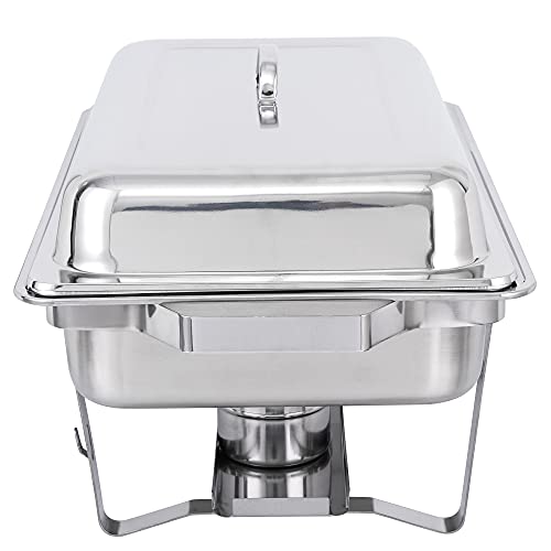 ZENY 4 Packs Chafing Dish Buffet Set, 8 Quart Stainless Steel Buffet Servers and Warmers for Party Catering, Complete Chafer Set with Water Pan, Chafing Fuel Holder