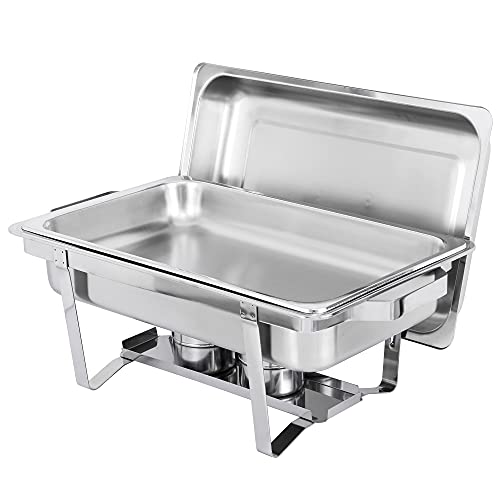 ZENY 4 Packs Chafing Dish Buffet Set, 8 Quart Stainless Steel Buffet Servers and Warmers for Party Catering, Complete Chafer Set with Water Pan, Chafing Fuel Holder