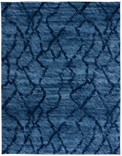 SAFAVIEH Retro Collection Area Rug - 10' x 14', Blue & Dark Blue, Modern Abstract Design, Non-Shedding & Easy Care, Ideal for High Traffic Areas in Living Room, Bedroom (RET2144-6570)